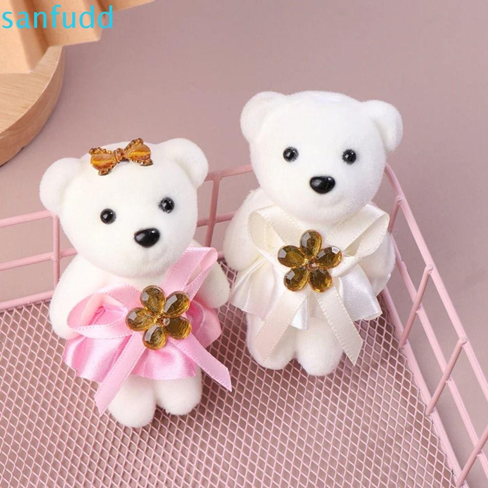 SANFUDD 10pcs/set Mini Bear Flower Bouquet, Plush Animal Foam Bear Bear ...