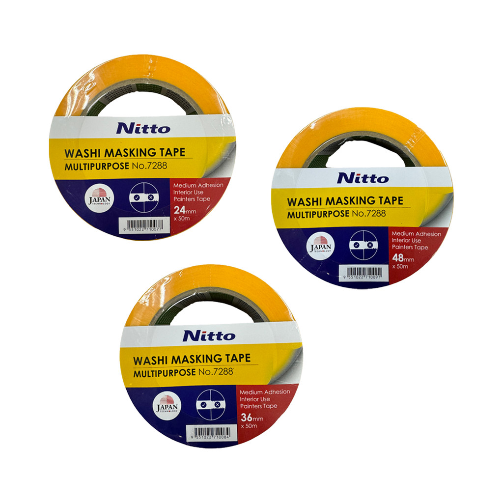 Nitto 7288 Multipurpose Washi Masking Tape (24mm/36mm/48mm) 1pcs ...