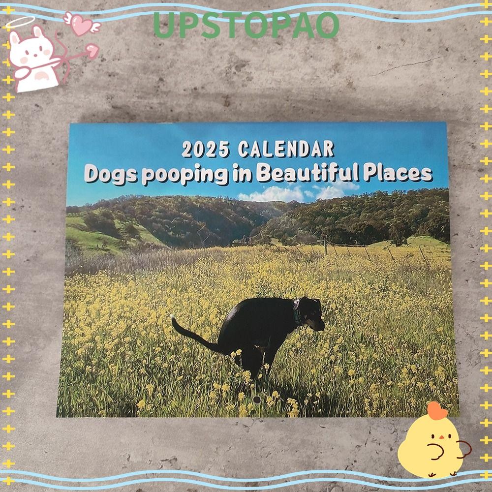 UPSTOPAO 2025 Calendar, Paper Hangable Dogs Pooping Calendar, High ...