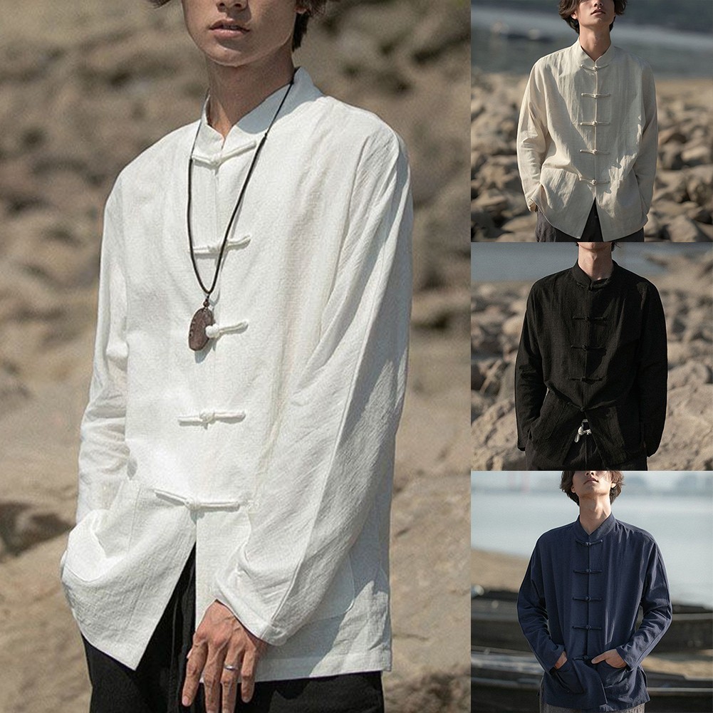 [Clearance discount] Men Chinese Traditional Kung Fu Tai Chi Coat Tang ...