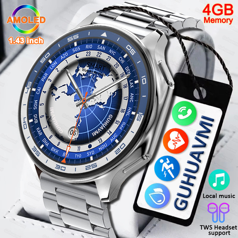 3D Vision Smart Watch Amoled Screen 4GB Memory Local Music Player Sport ...
