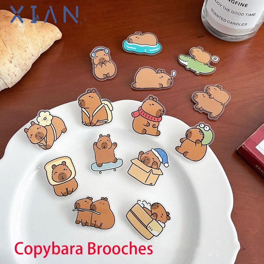 XIANEE Capybara Badge, Multi Scenario Acrylic Capybara Brooch, High ...