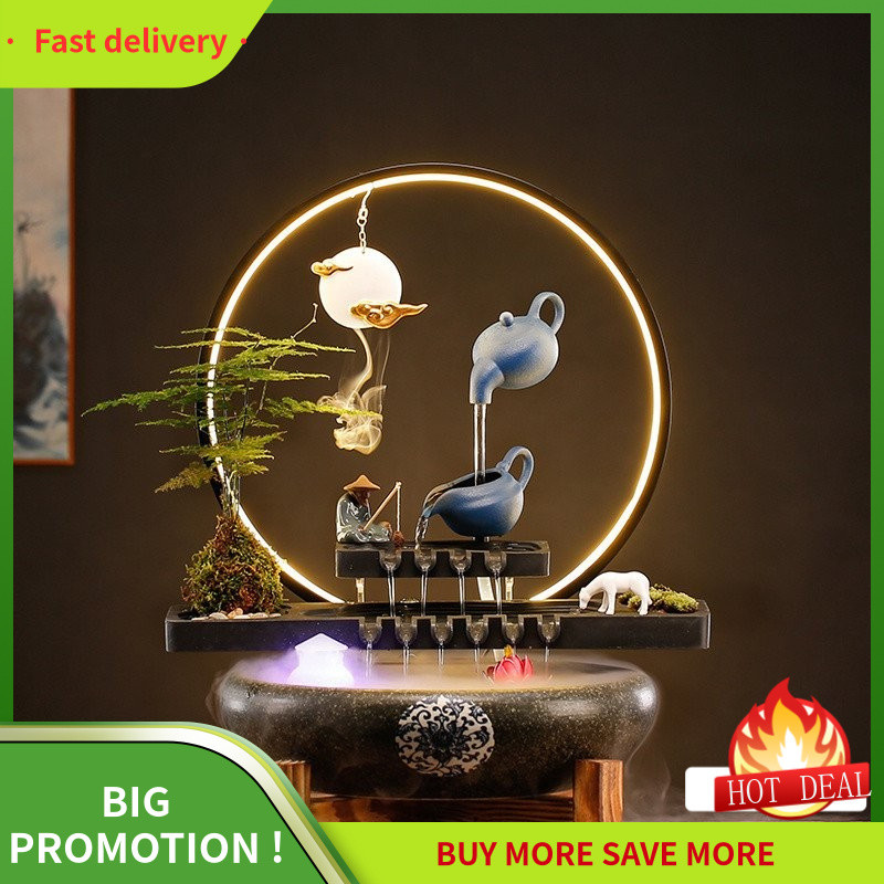 Lucky Hanging Pot Flowing Water Ornaments Home Living Room Water ...