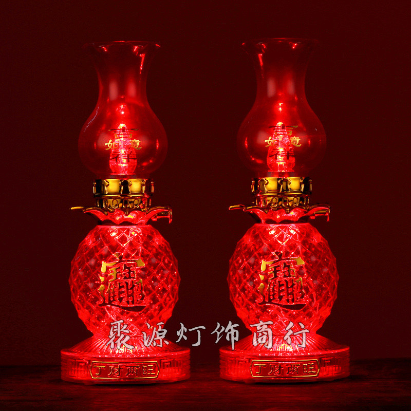 New Style LED Wanglai Auspicious Table Lamp Electronic Kerosene God ...