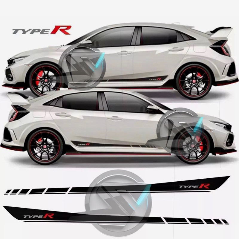 (Ready Stock) S1127# 1Set Civic FK8 Type R Side Stripes Graphics Decals ...
