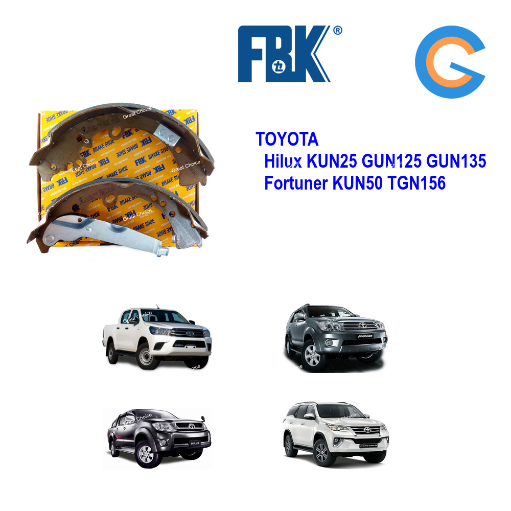 FBK Hilux KUN25 GUN125 GUN135 Rear (Belakang) Brake Shoe Kasut with ...