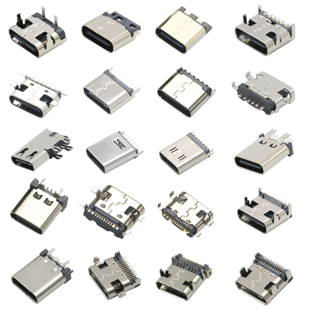 Type C USB 3.1 2 6 14 16 24 Pin Connector Type-C Socket SMD DIP Female Jack For PCB High Current ...