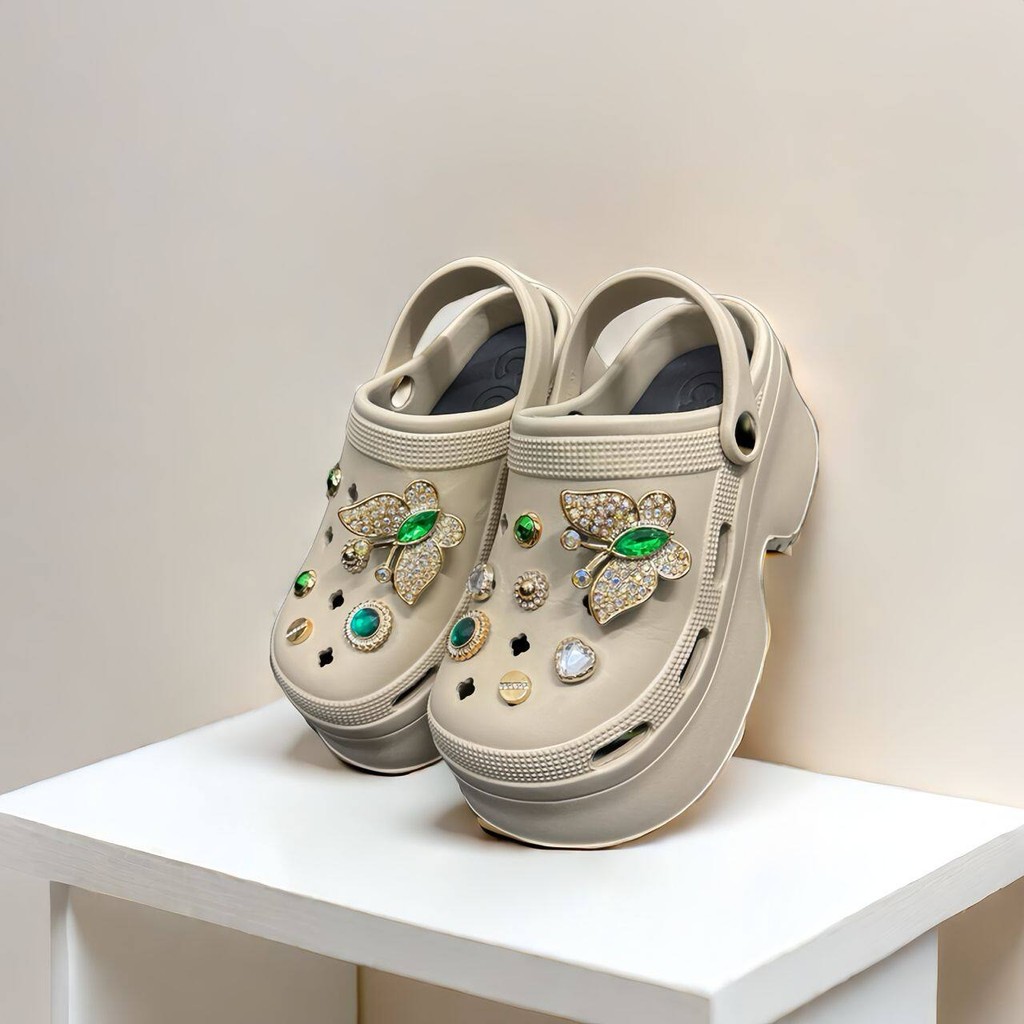 Lady light weight trendy wedge sandals with Raya color beads | Shopee ...