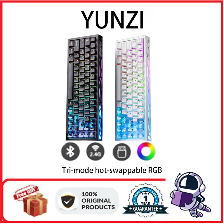 YUNZI AL65 Aluminum three-mode hot-swappable RGB gaming via keyboard ...