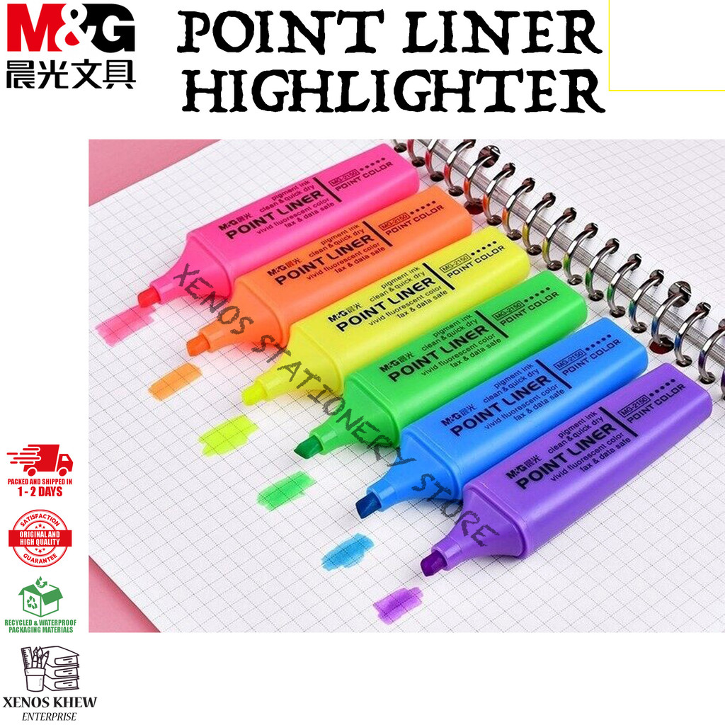M&G POINT LINER FLUORESCENT HIGHLIGHTER AHM21572 (READY STOCK / 100% ...