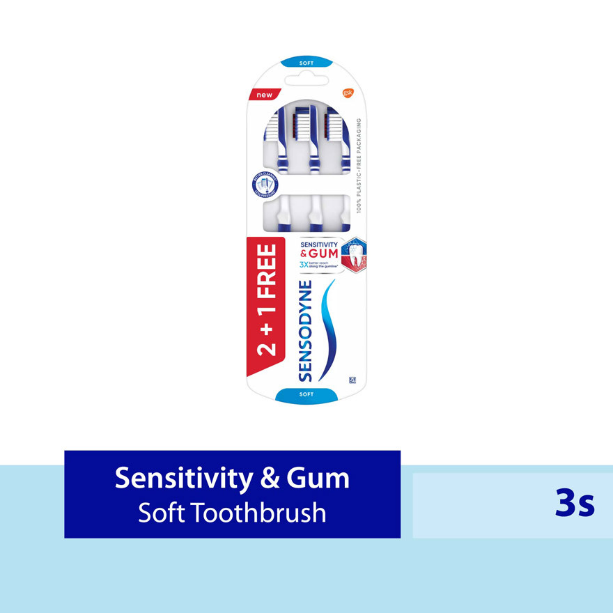 SENSODYNE Sensitive Teeth Sen & Gum Soft Toothbrush 3S | Shopee Malaysia