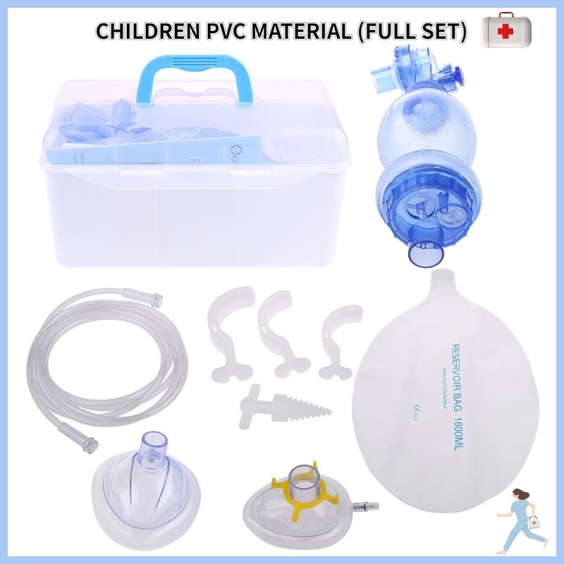 Adults/Children/Infants Manual Resuscitator PVC Ambu Bag Oxygen Tube ...