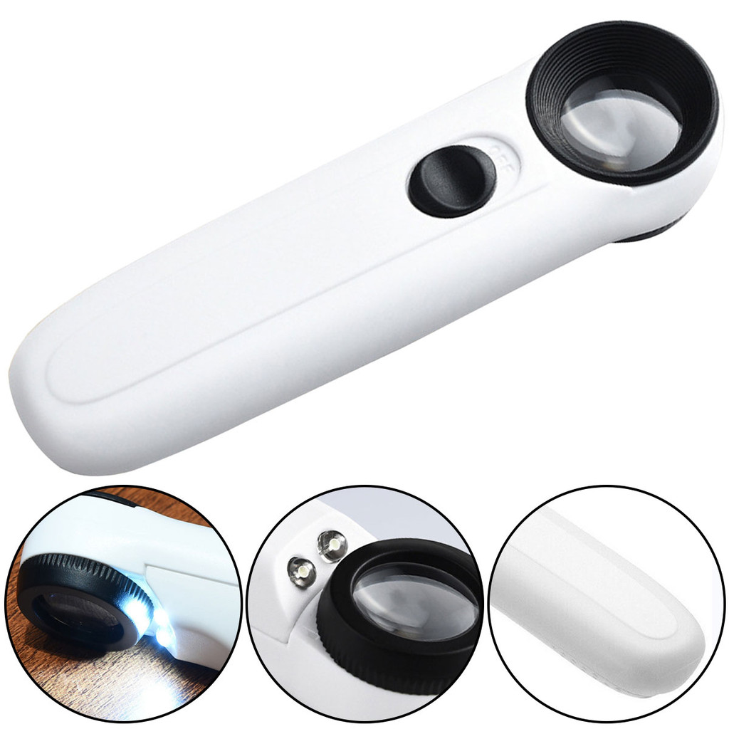 1 Pcs Portable 40x HD Magnifier Magnifying Glass with LED Light ...