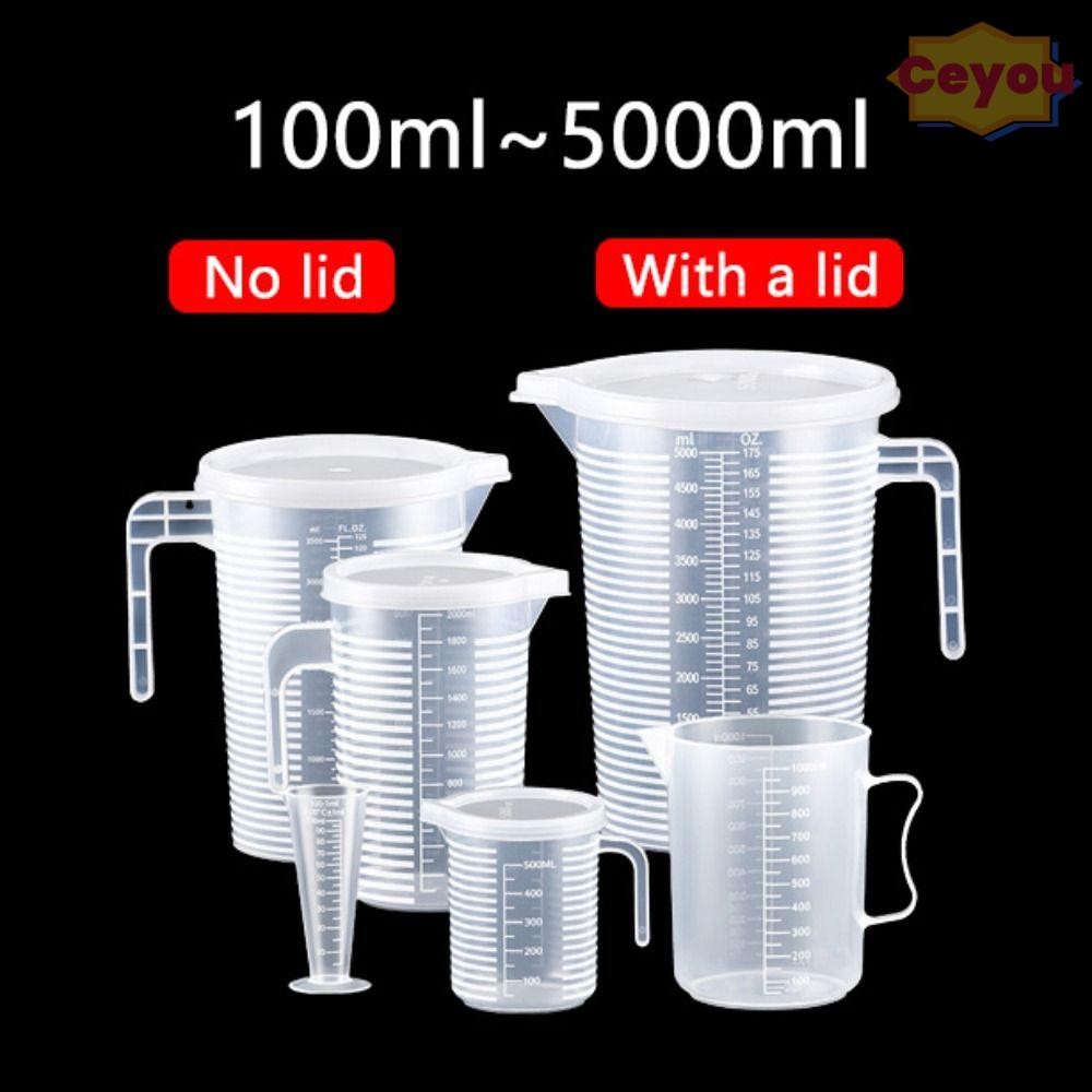CEYOU Graduated Measuring Cup, Scale Plastic Laboratory Beaker, with ...