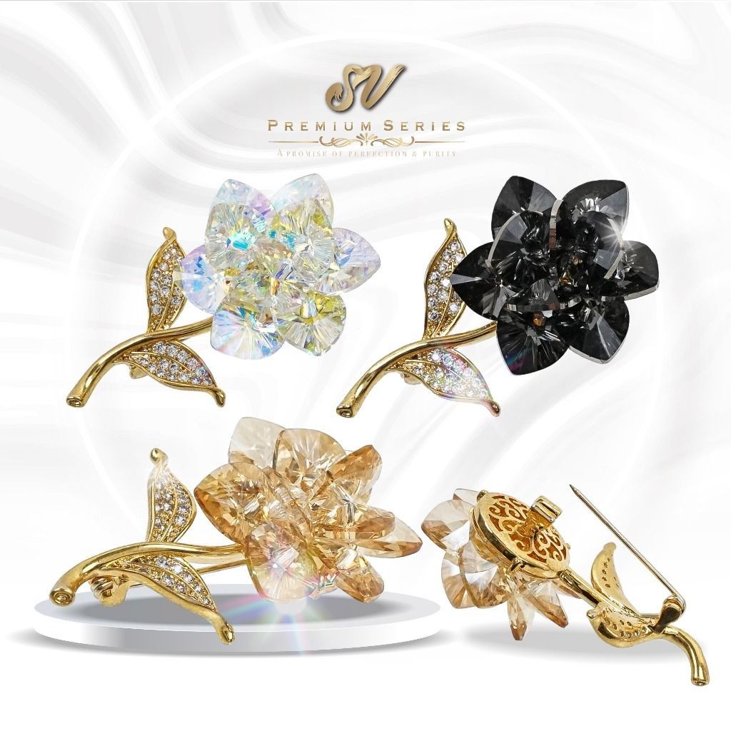 SV Premium Colorful Kerongsang Tudung Bunga Austria Brooch Bahu Shawl ...