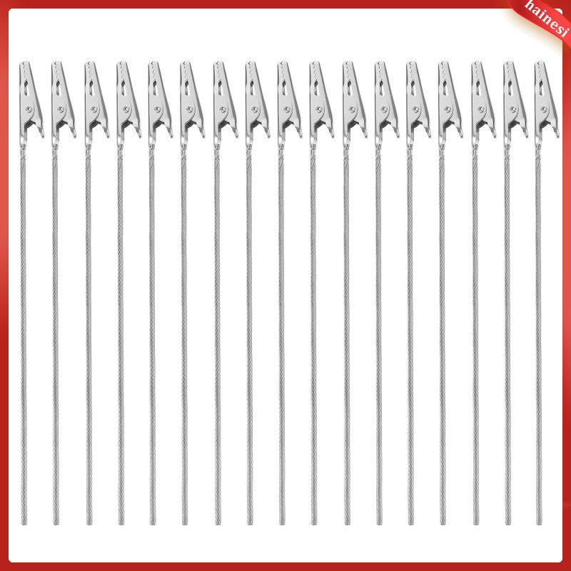 50 Pcs Alligator Clips with Wires Pin Curl Rope Memo Clamp Clamps Cards ...