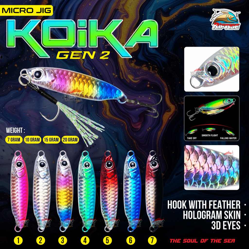 Micro Jig Cast Jig Ultralight Riptide Koika Gen 2 Fishing Bait weighing ...