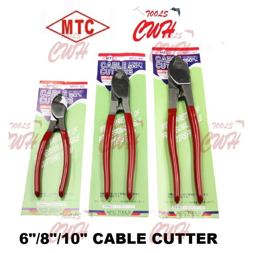 6" 8" 10" MTC JAPAN CABLE CUTTER SHEAR GUNTING WIRE MTC45 MTC46 MTC47 ...