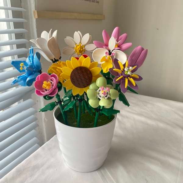 Buket Bunga DIY lego flower 积木花束 Blok Bangunan Cina Bunga Hibiscus ...