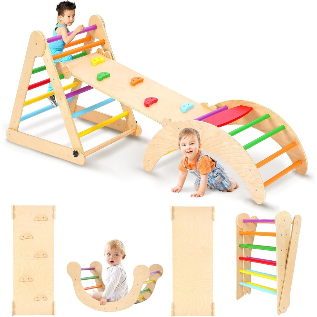 YOLEO Climbing Triangle, Montessori Foldable Climbing Frame, with ...