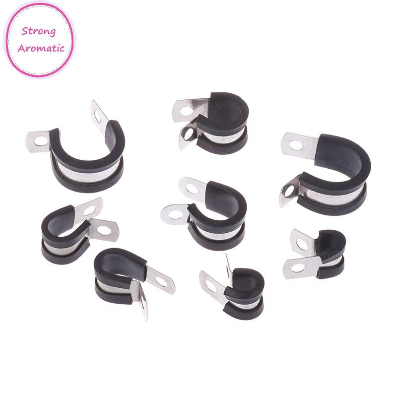 STRO 5Pcs 6MM-20MM Stainless Steel Rubber Lined P Clips R-type Pipe ...