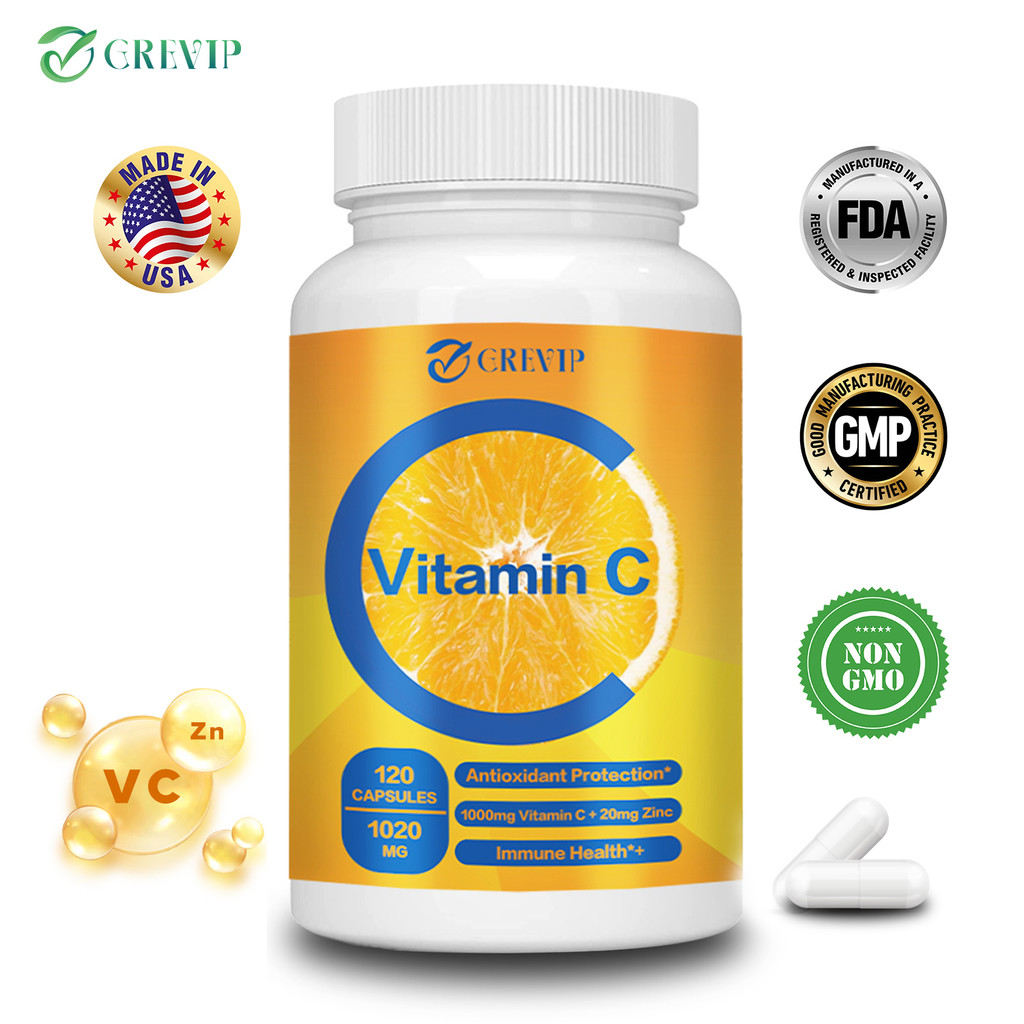 Vitamin C Plus Zinc | 30/60/120 Capsules | Bioavailable | Ascorbic Acid ...