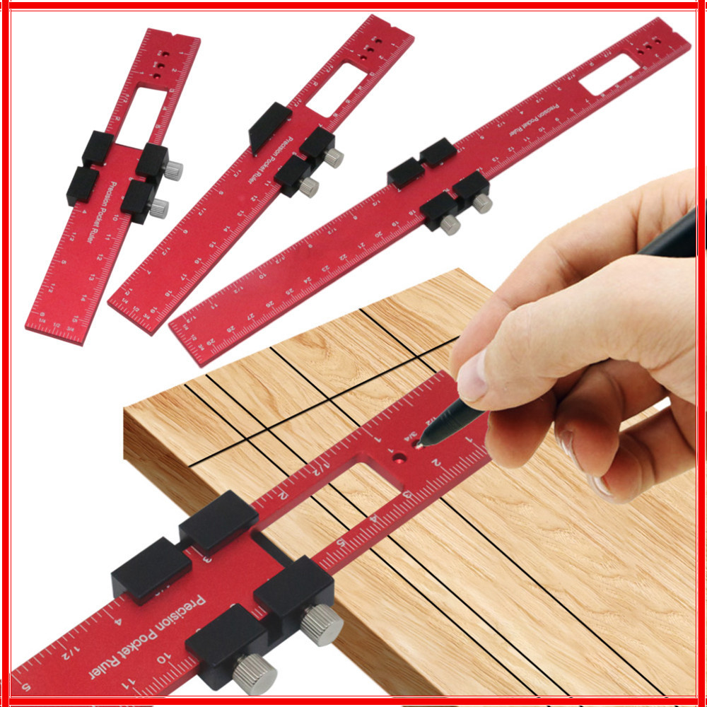 New aluminum alloy positioning ruler woodworking ruler marking ruler ...
