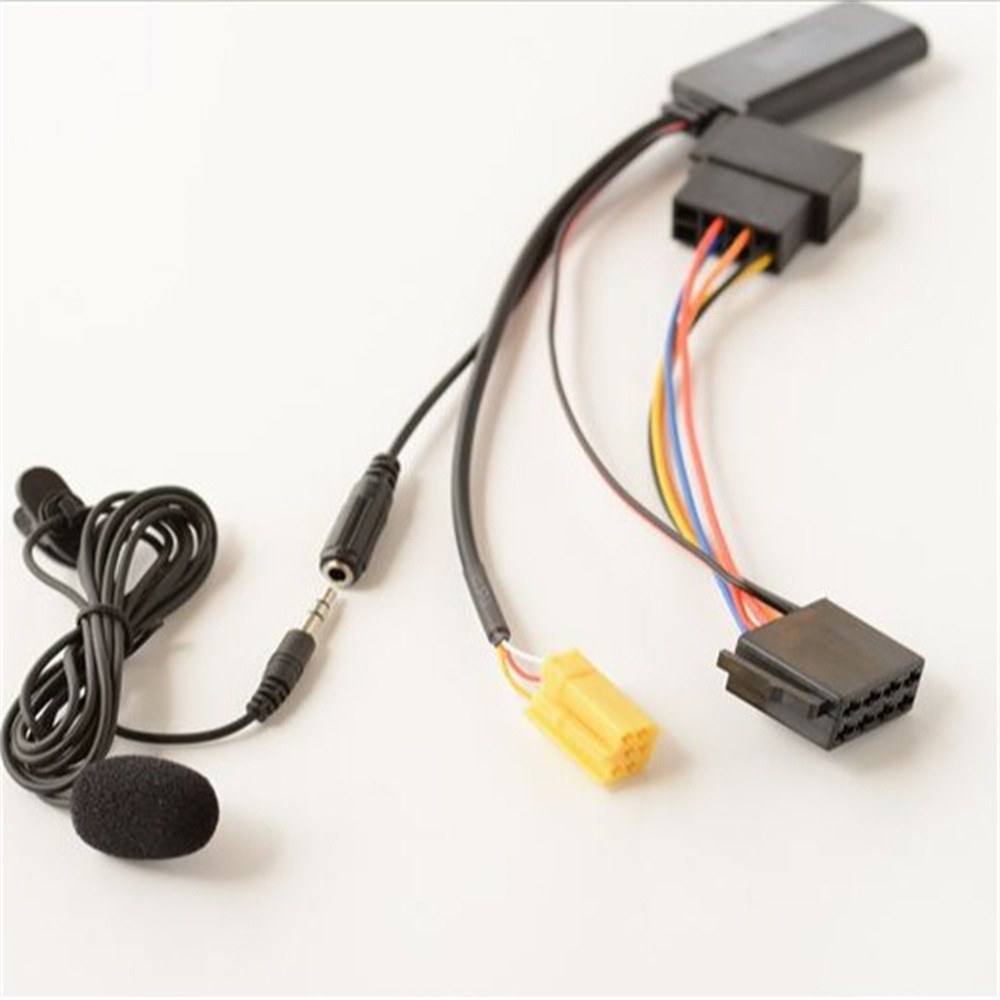 Bluetooth 5.0 Aux Cable Microphone Adapter ISO 6Pin With Harness Wire for Fiat Grande Punto Alfa ...