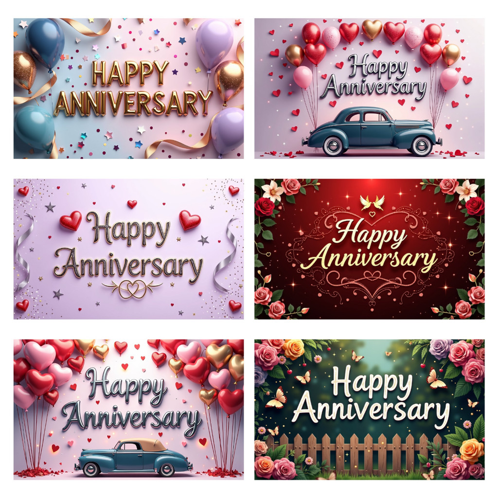 Happy Anniversary Backdrop Party Decorations, Wedding Anniversary Party ...