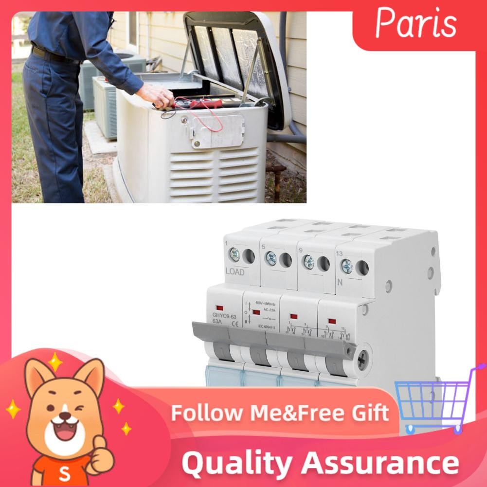 Superparis Dual Power Manual Transfer Isolating Switch 4P 63A DIN Rail ...