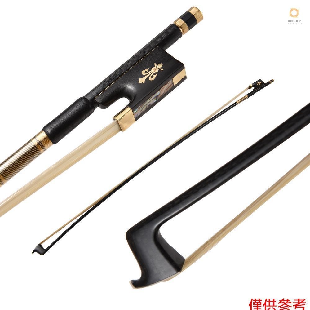 4/4 Violin Fiddle Bow Carbon Fiber Round Stick Ebony Frog Horsetail ...