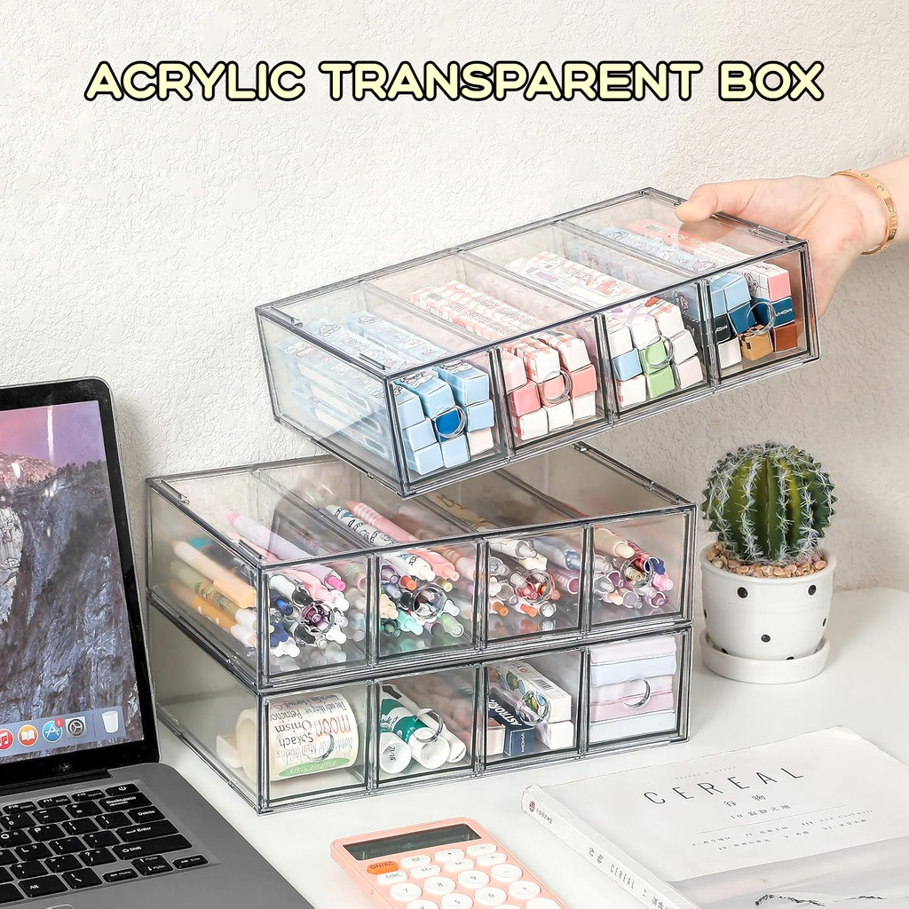 Acrylic cosmetics storage box Transparent Desktop Organizer Box ...