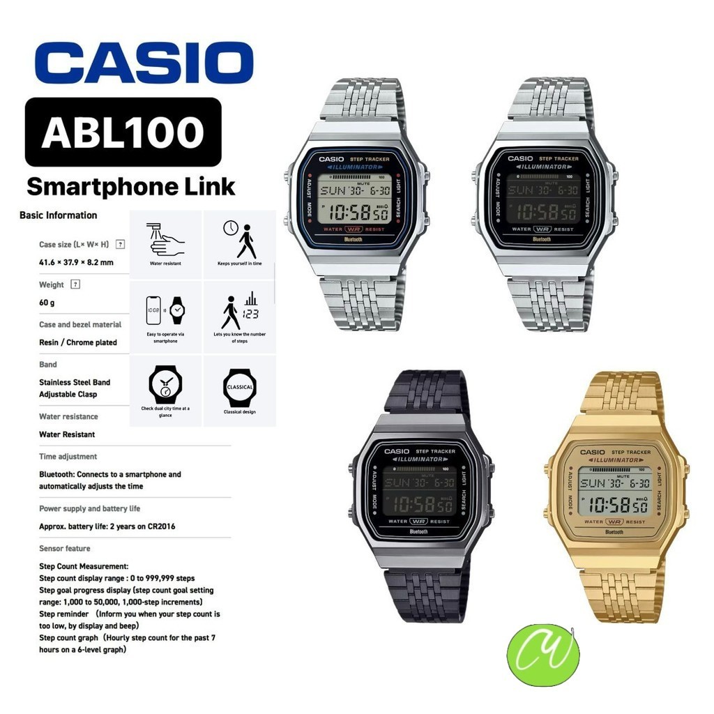 [ OFFICIAL CASIO WARRANTY ] CASIO ABL100 SMARTPHONE LINK SERIES DIGITAL ...