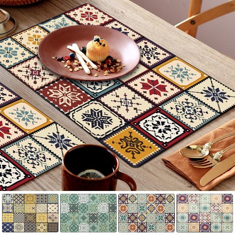 Dining Placemat Anti-Slip Dining Mat Coaster Dish Drying Mat Kitchen ...