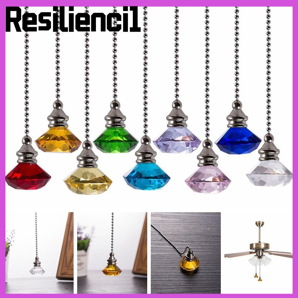 RESILIENCI1 Crystal Style Pull Chain Light Switch Extension Chain Home ...