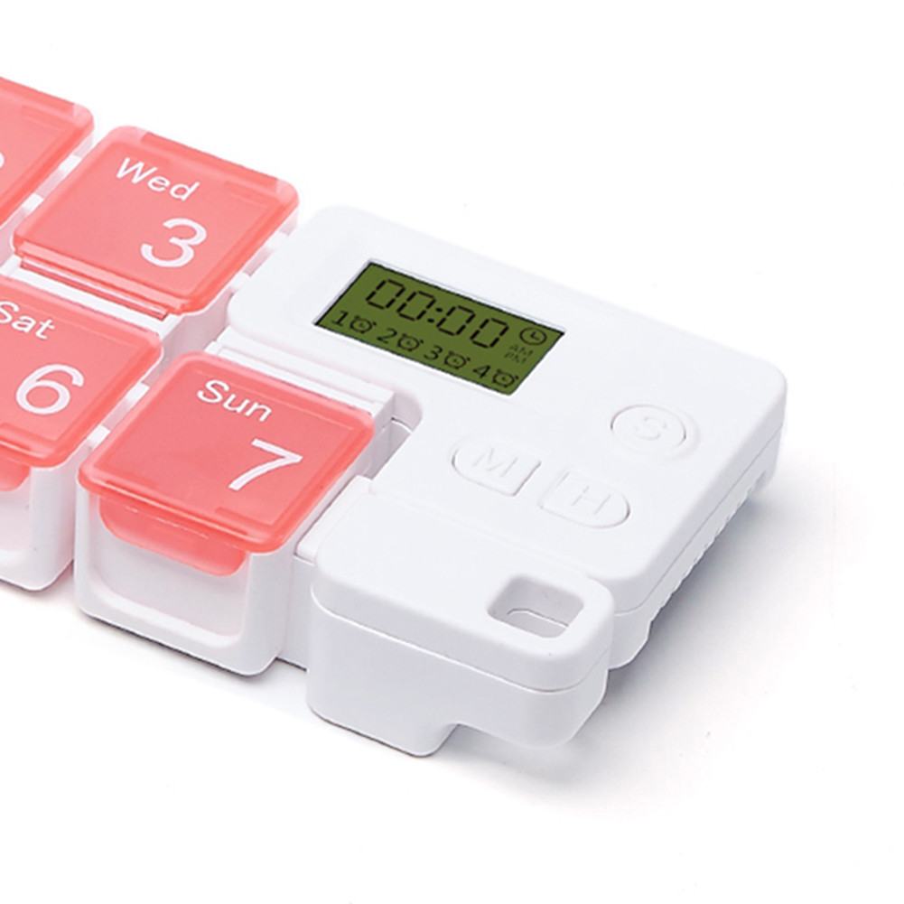 discount 7-Day Pill Organizer Box Smart Medicine Storage Timer Weekly ...