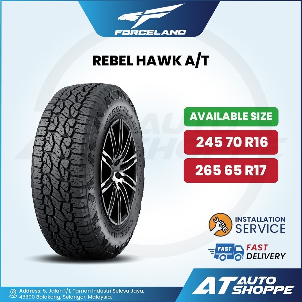 Forceland Rebel Hawk AT 16" Tyre 245 70 R16 17" 265 65 R17 4X4 4WD (1 ...