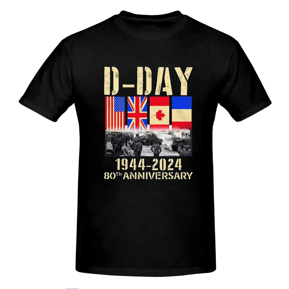 Men T D Day T Normandy Landings 80Th Anniversary 1944 2025 Uk Flag Long ...