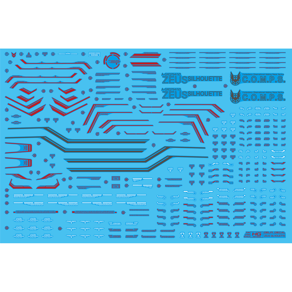 Delpi Decal HG Zeus Silhouette Waterslide Decals | Shopee Malaysia