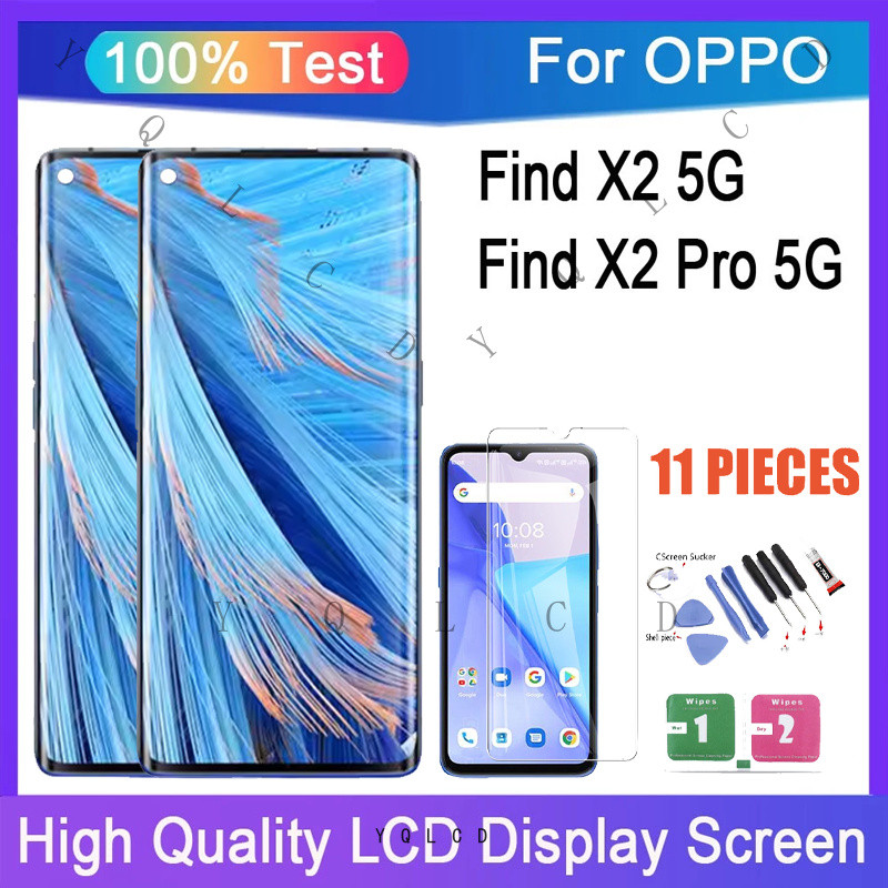 Original AMOLED OPPO Find X2 5G X2 Pro 5G LCD Display Touch Screen With Frame Replacement ...