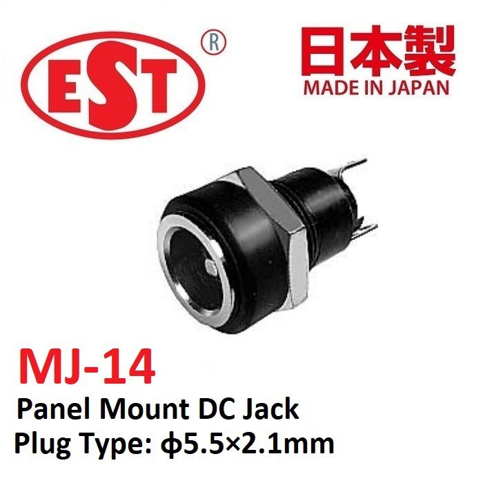 EST MJ-14 Panel Mount DC Jack 5.5mm × 2.1mm | Shopee Malaysia