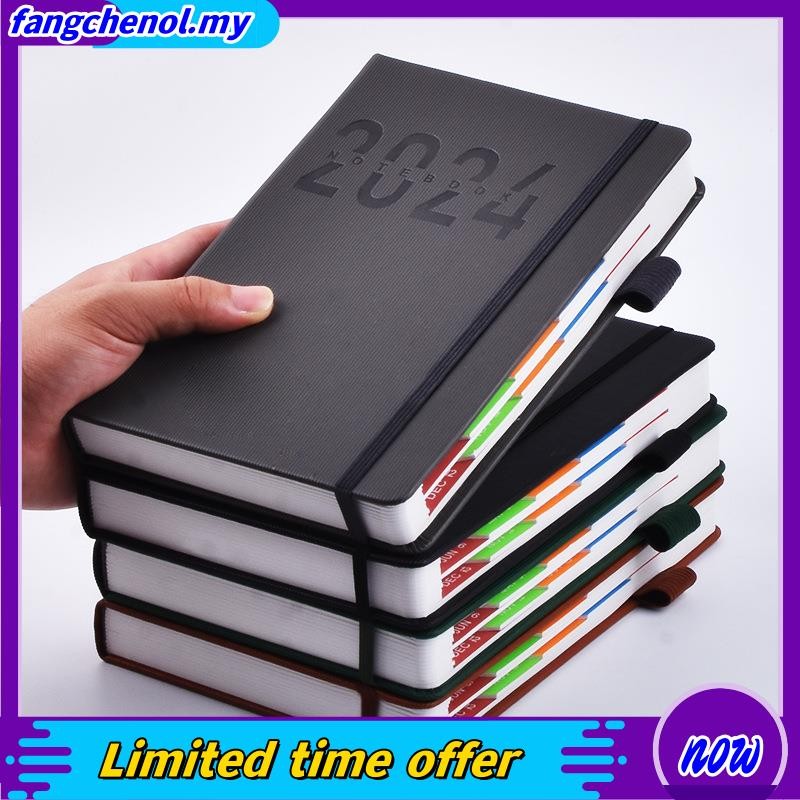 [In stock] 2024 PU leather A5 size schedule notebook 365-day daily ...