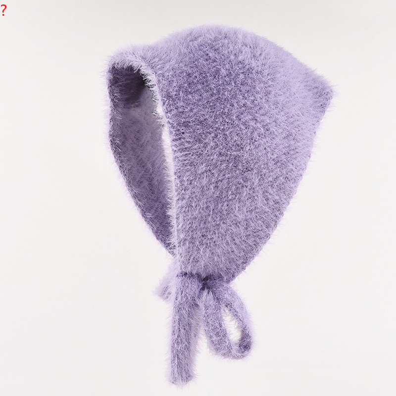 (LAM)Girls Headscarf Female Fall And Winter Warm Fluffy Knitted Wool ...