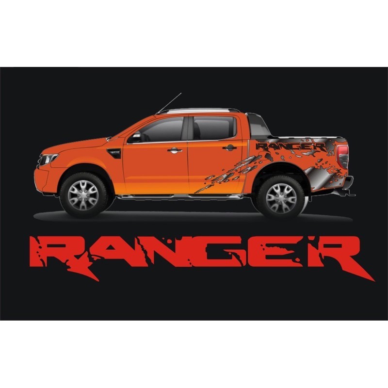 (Ready Stock ) S667# 4x4 Car Body Side Sticker For Ford Ranger / Hilux ...