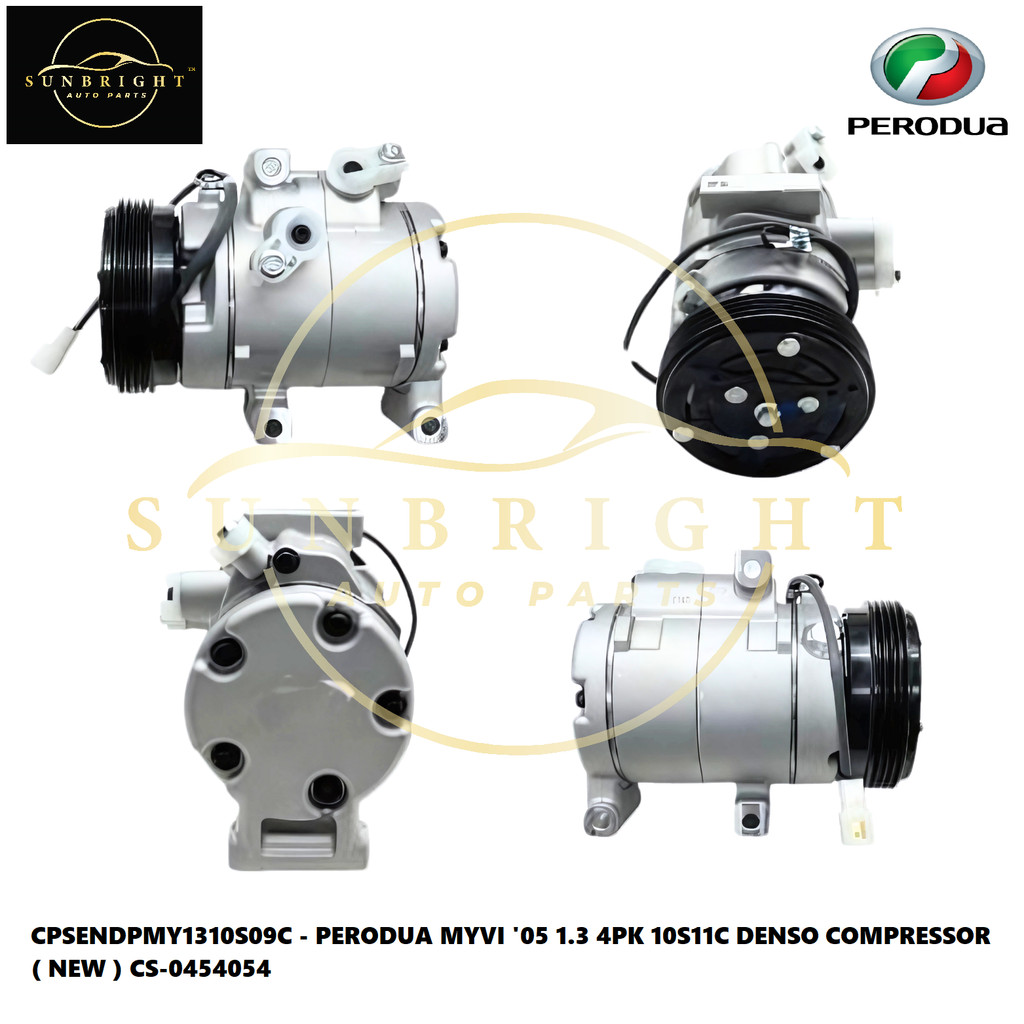 PERODUA MYVI '05 1.3 4PK 10S11C DENSO COMPRESSOR ( NEW ) CS-0454054 ...