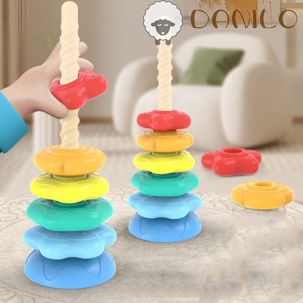 DANILO Rainbow Stacker Baby Toy, Irregular Square Montessori Toy ...