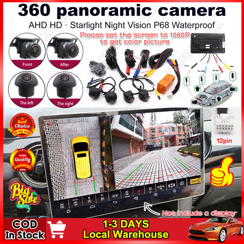 2Days⭐Local Warehouse⭐ 360 Car Camera Panoramic Surround View 720P ...
