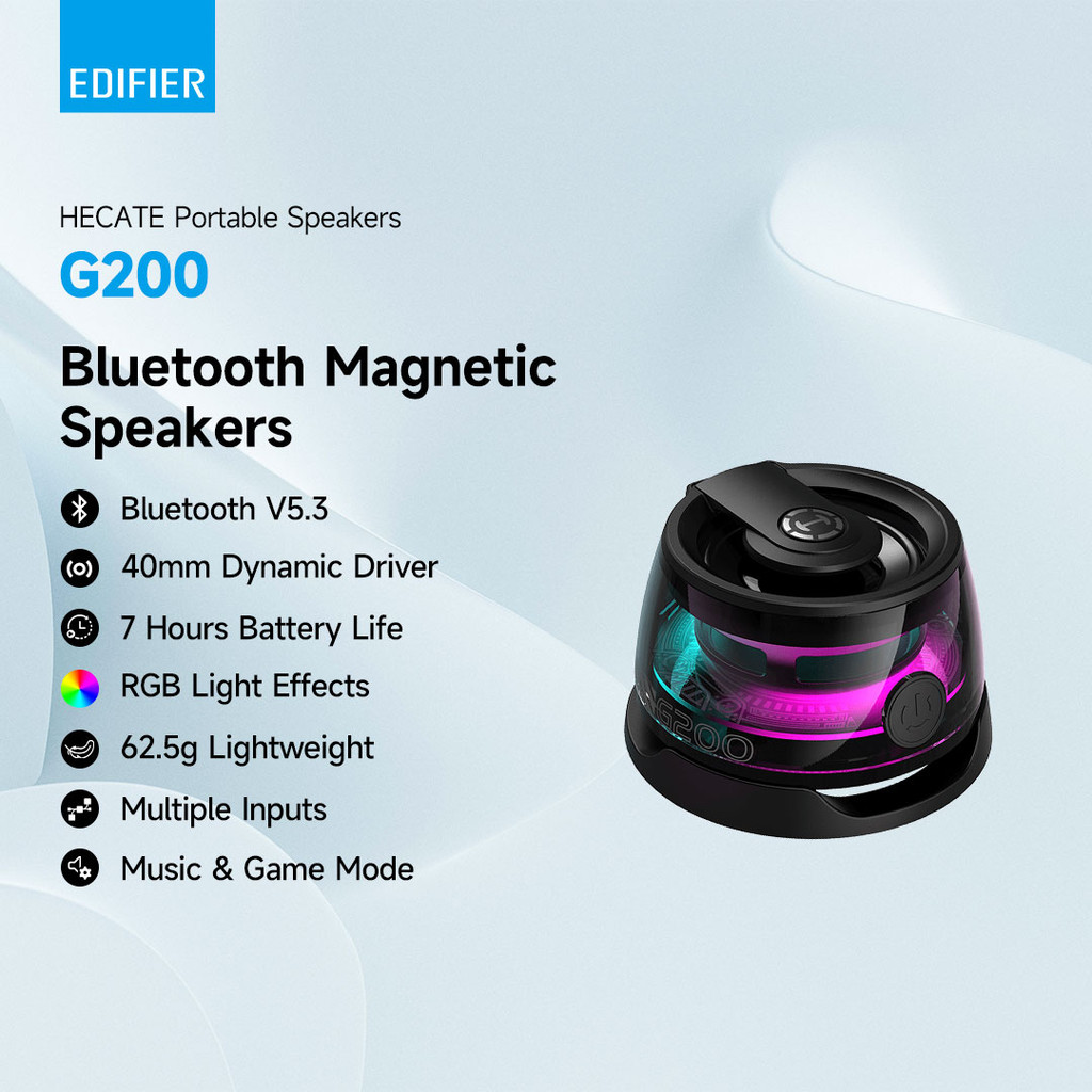 Edifier Hecate G200 Magnetic Portable Speaker - Bluetooth V5.3 | RGB ...