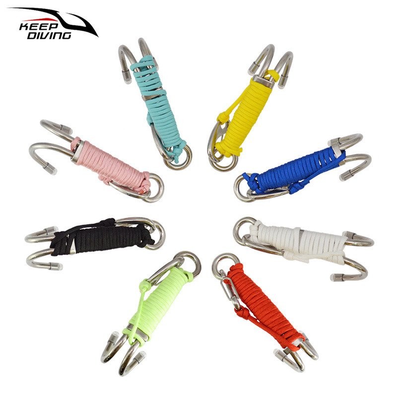 316 Stainless Steel Diving Flow Hook Double Flow Hook Safety Rope ...