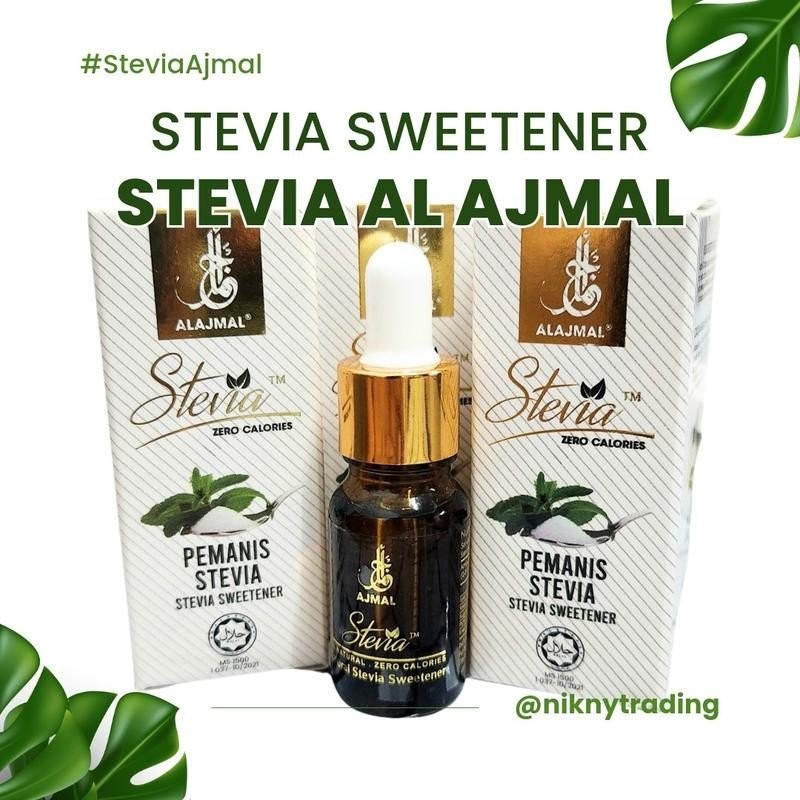 Al Ajmal Stevia Sweetener (1 Botol) Original Natural Zero Calories ...